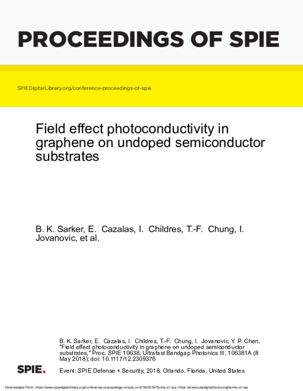 (PDF) Field effect photoconductivity in graphene on undoped ...