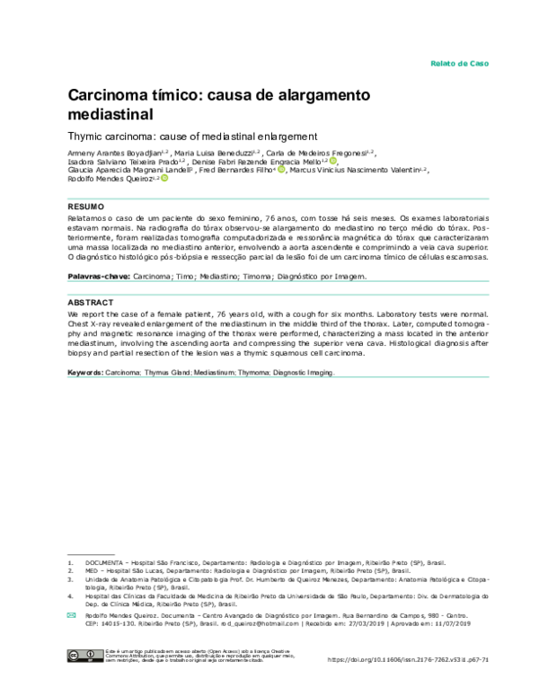(PDF) Carcinoma tímico