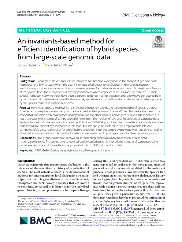(PDF) An invariants-based method for efficient identification of hybrid species from large-scale ...