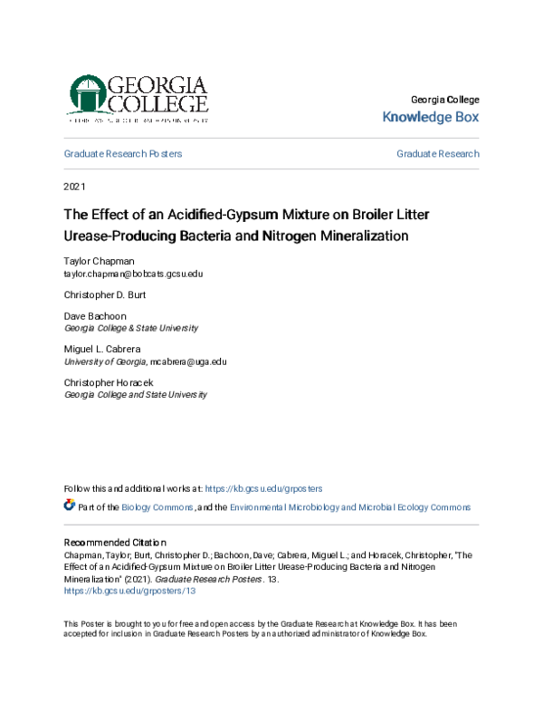 (PDF) The effect of an acidified‐gypsum mixture on broiler litter ...