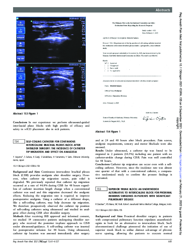 (PDF) Superior trunk block for humerus surgery in patients with lung issues