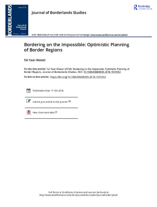 (PDF) Bordering on the Impossible: Optimistic Planning of Border ...