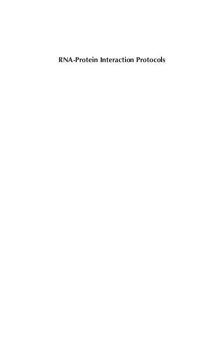 (PDF) RNA-Protein Interaction Protocols