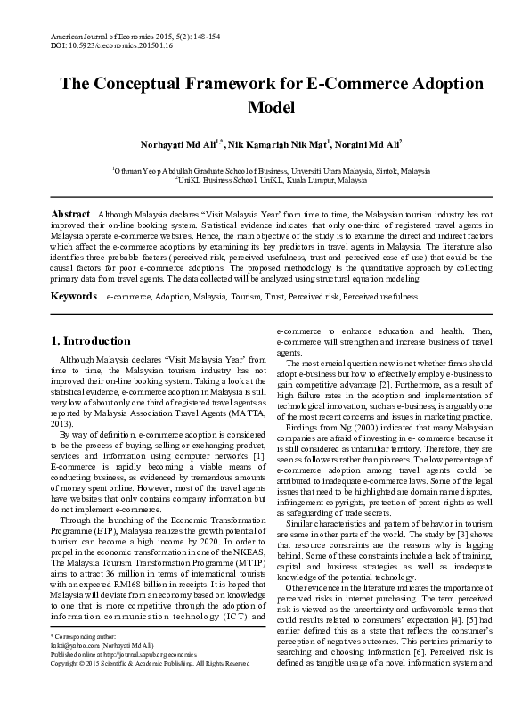 (PDF) The Conceptual Framework for E-Commerce Adoption Model