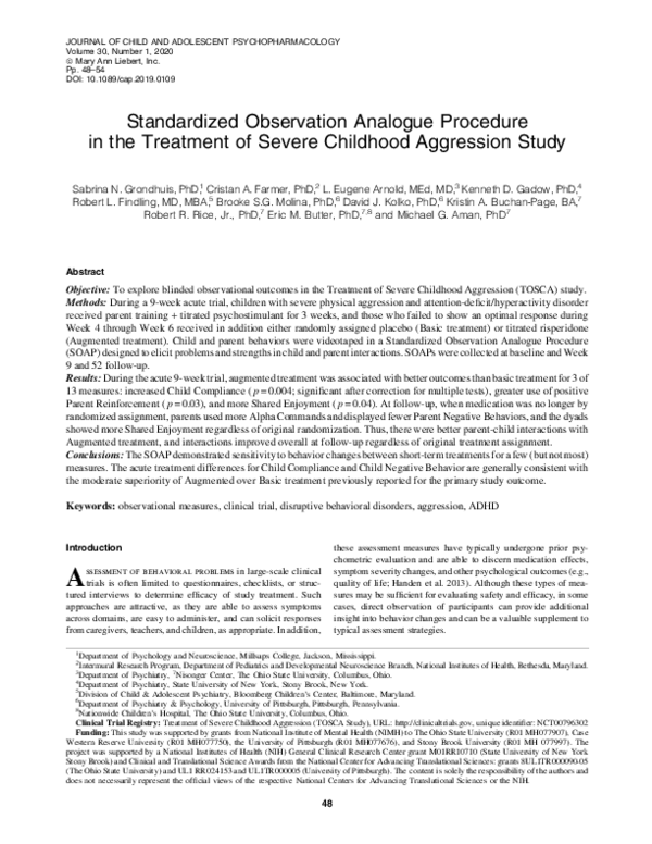 (PDF) Standardized Observation Analogue Procedure in the Treatment of ...
