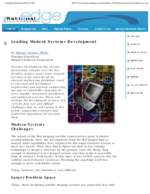 (PDF) Leading Modern Systems Development