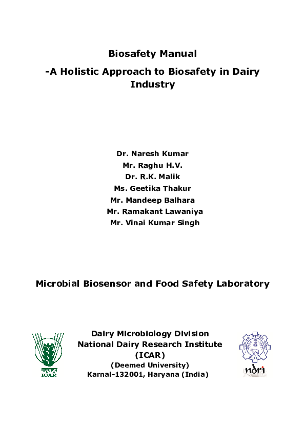 (PDF) Bio-safety Manual