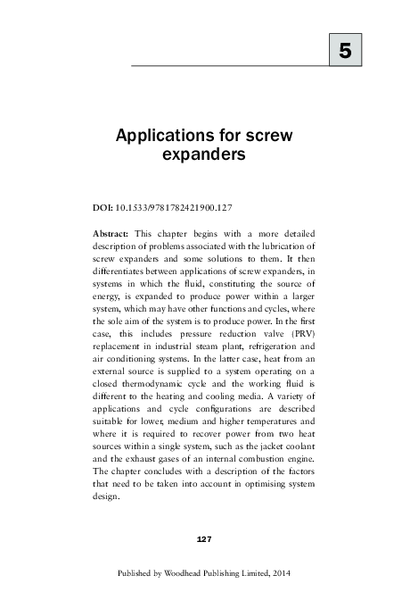 (PDF) Power Recovery from Low Grade Heat by Means of Screw Expanders
