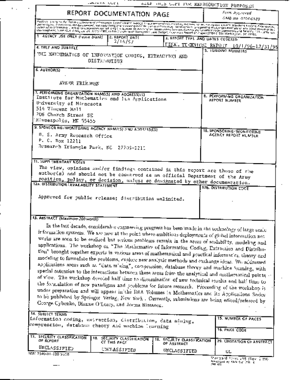 (PDF) The Mathematics of Information Coding, Extraction and Distribution