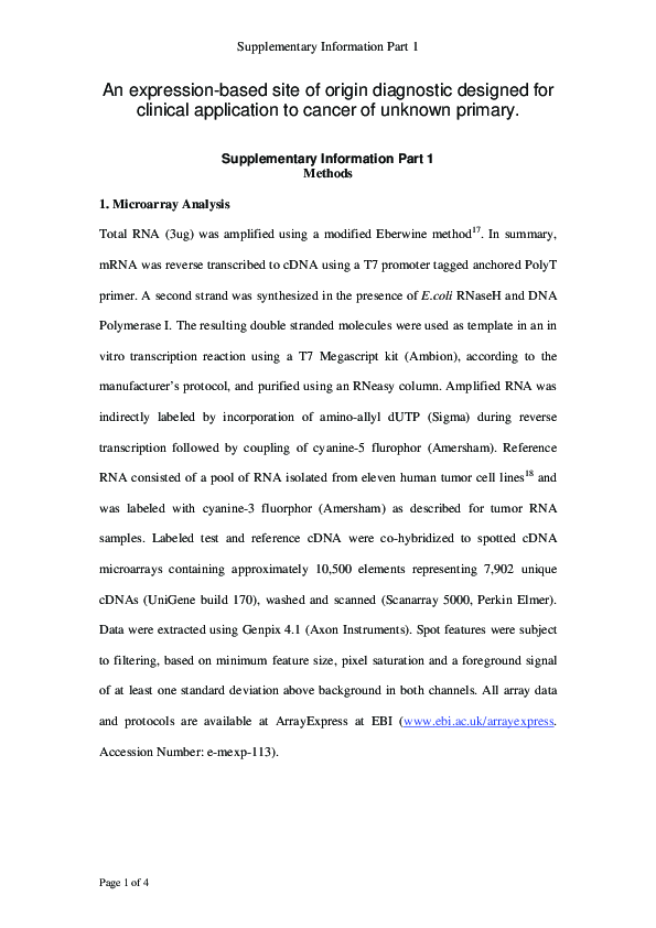 (PDF) Supplementary Information in 3 parts from An Expression-Based ...