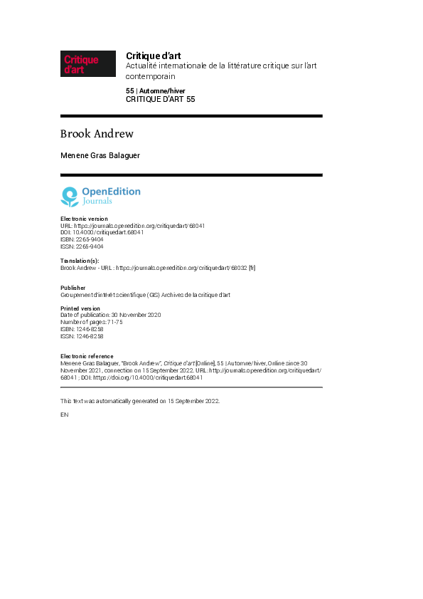 (PDF) Brook Andrew