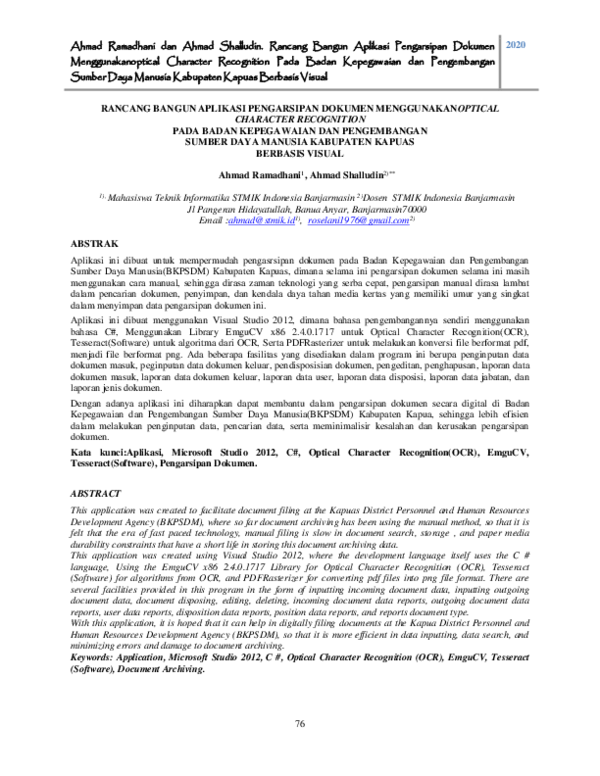 (PDF) Rancang Bangun Aplikasi Pengarsipan Dokumen Menggunakanoptical ...