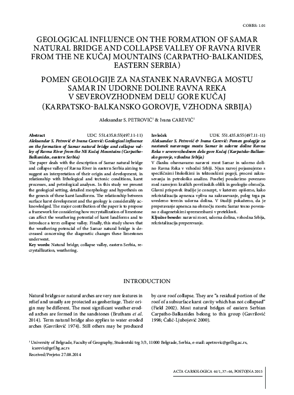 (PDF) Geological influence on the formation of Samar natural bridge and ...