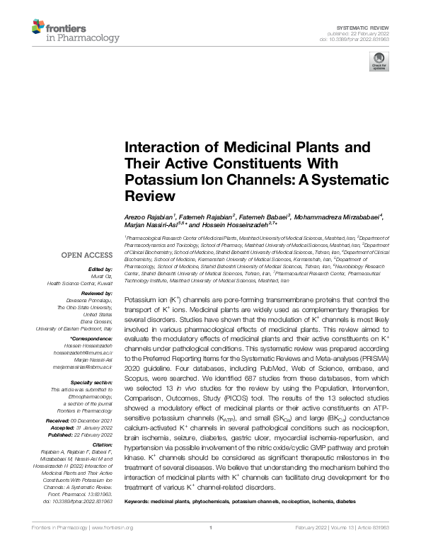 (PDF) Interaction of Medicinal Plants and Their Active Constituents ...