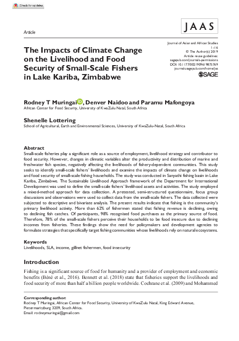 (PDF) The Impacts of Climate Change on the Livelihood and Food Security ...