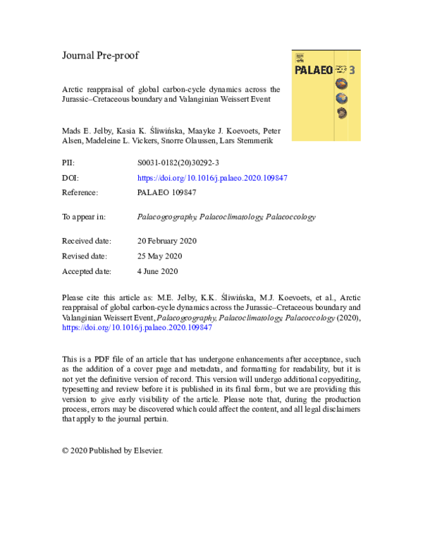 (PDF) Arctic reappraisal of global carbon-cycle dynamics across the ...