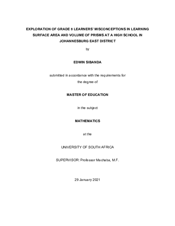 (PDF) Exploration of Grade 8 learners’ misconceptions in learning ...
