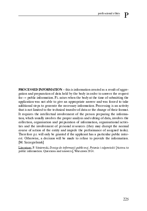 (PDF) Processed information