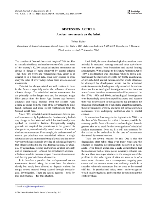 (PDF) Ancient monuments on the brink