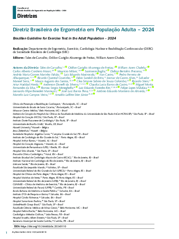 (PDF) Diretriz Brasileira de Ergometria em População Adulta -2024