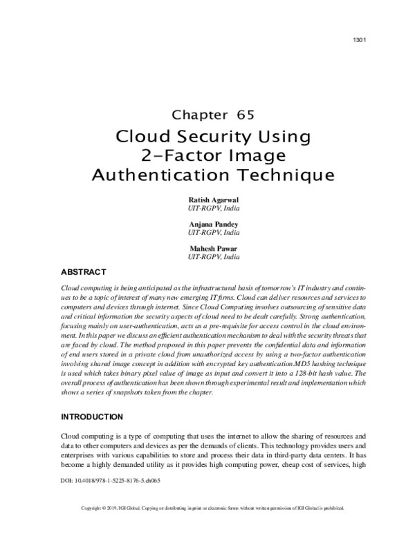 (PDF) Cloud Security Using 2-Factor Image Authentication Technique
