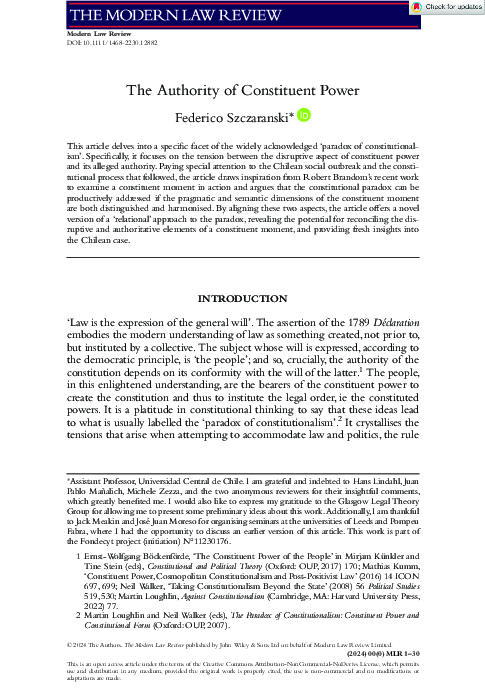 (PDF) The Authority of Constituent Power