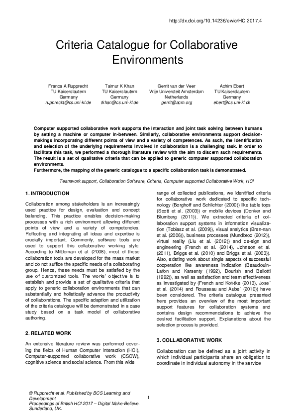 (PDF) Criteria Catalogue for Collaborative Environments | Gerrit van der Veer - Academia.edu