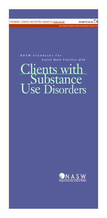 (PDF) NASW standards for social work practice with clients with ...