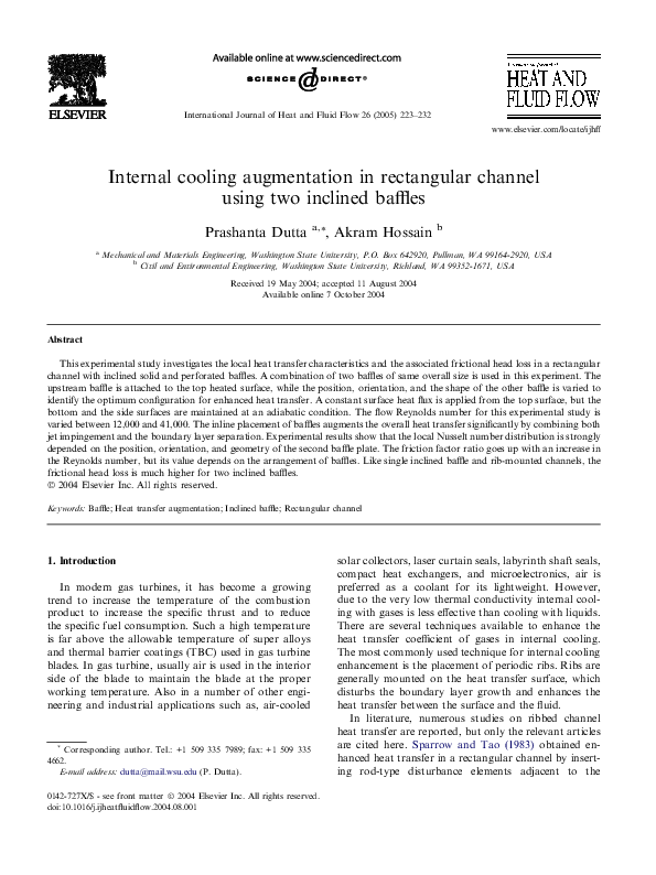 (PDF) Internal cooling augmentation in rectangular channel using two ...