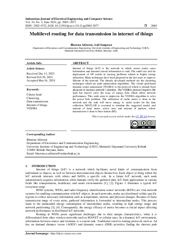 (PDF) Multilevel routing for data transmission in internet of things