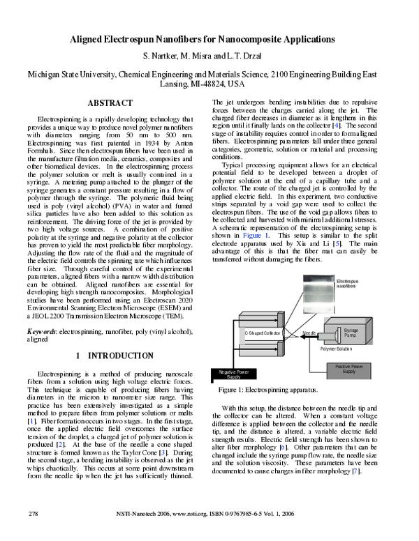 (PDF) Aligned Electrospun Nanofibers for Nanocomposite Applications