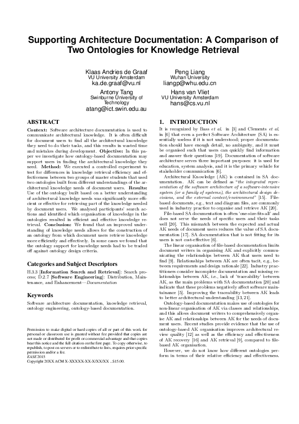 (PDF) Supporting architecture documentation