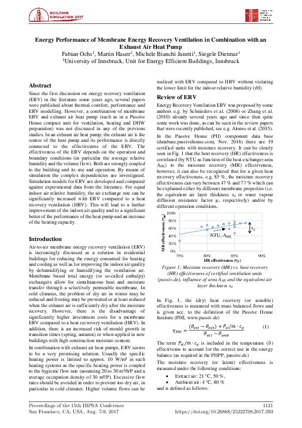 (PDF) Energy Performance of Membrane Energy Recovery Ventilation in ...
