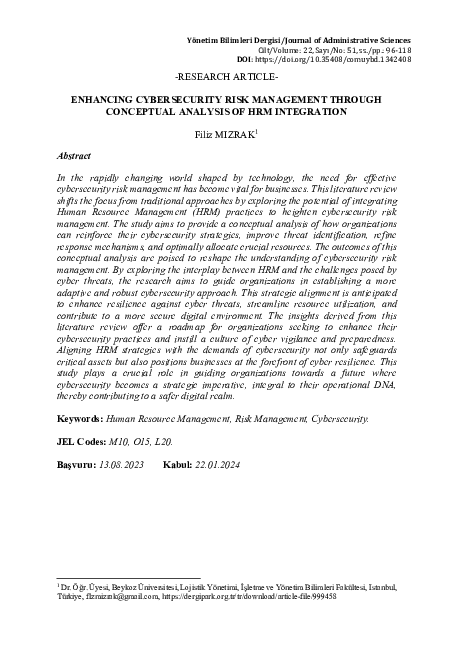 (PDF) ENHANCING CYBERSECURITY RISK MANAGEMENT THROUGH CONCEPTUAL ... (PDF) ENHANCING CYBERSECURITY RISK MANAGEMENT THROUGH CONCEPTUAL ...