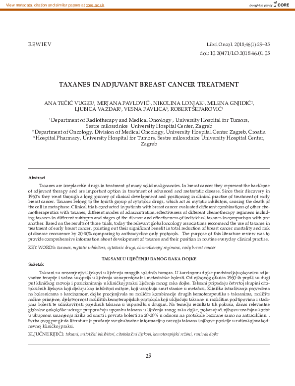 (PDF) Taxanes in adjuvant breast cancer treatment