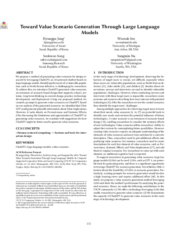 (PDF) Toward Value Scenario Generation Through Large Language Models