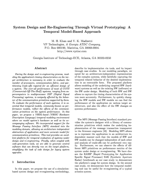 (PDF) System design and re-engineering through virtual prototyping: a temporal model-based approach