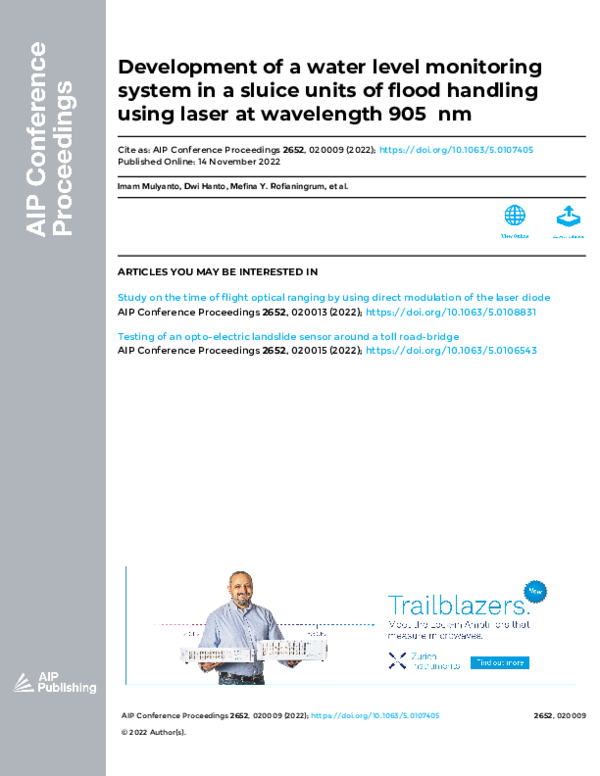 (PDF) Development of a water level monitoring system in a sluice units ...