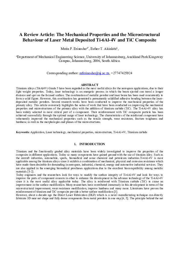 (PDF) A review article: The mechanical properties and the ...
