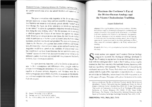 (PDF) Maximus the Confessor's Use of the Divine-Human Analogy and the ...