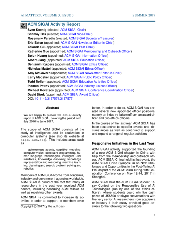 (PDF) ACM SIGAI activity report