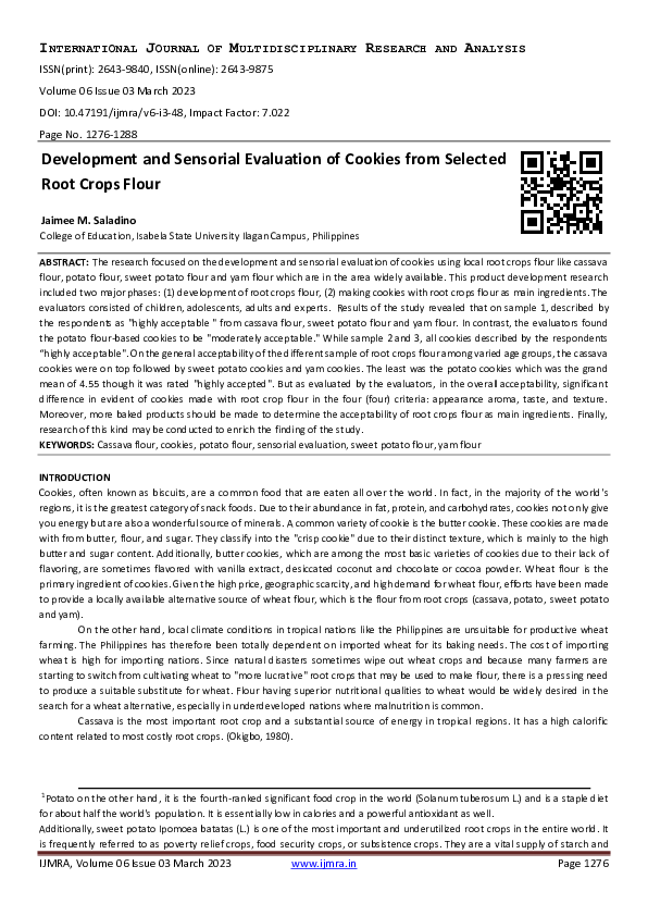 (PDF) Development and Sensorial Evaluation of Cookies from Selected ...