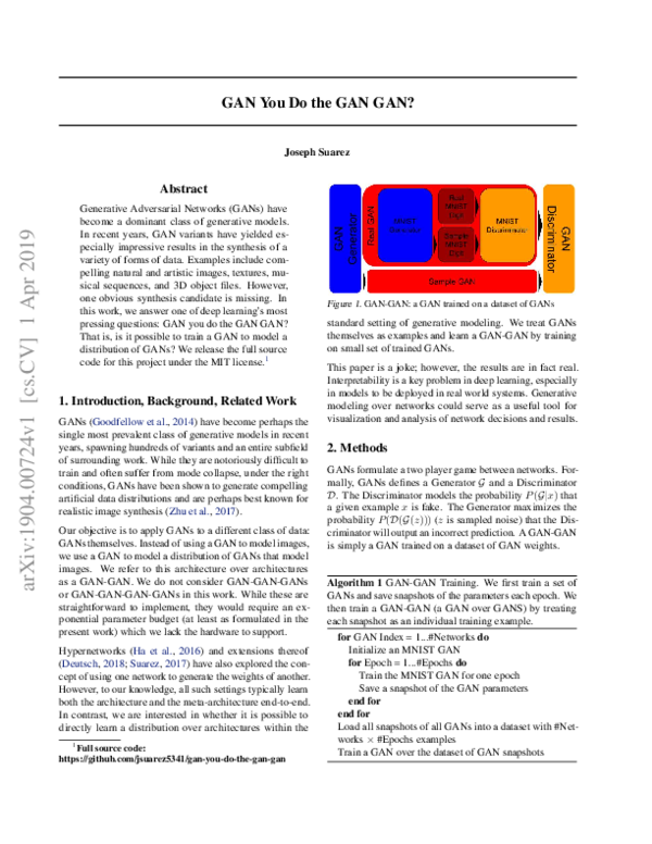 (PDF) GAN You Do the GAN GAN?