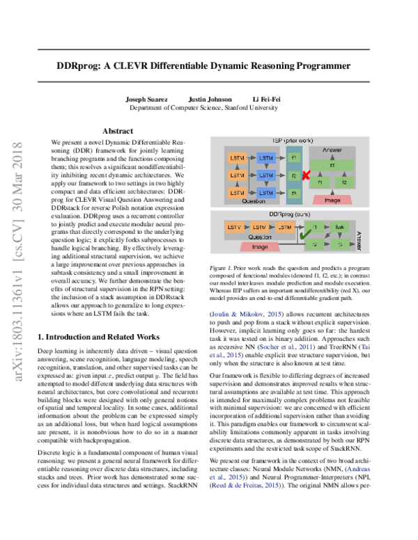 (PDF) DDRprog: Efficient Dynamic Reasoning for CLEVR