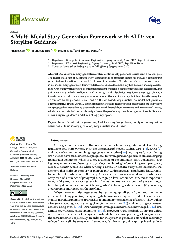 (PDF) A Multi-Modal Story Generation Framework with AI-Driven Storyline ...