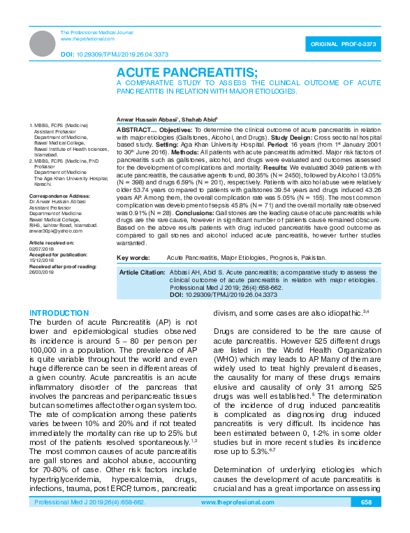 (PDF) Acute Pancreatitis