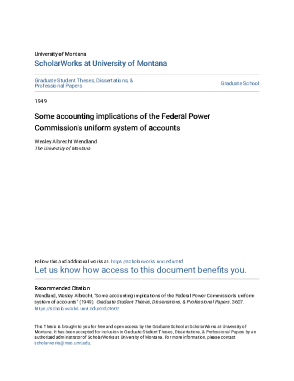 (PDF) Impact of FPC's Uniform Accounts on Utility Accounting