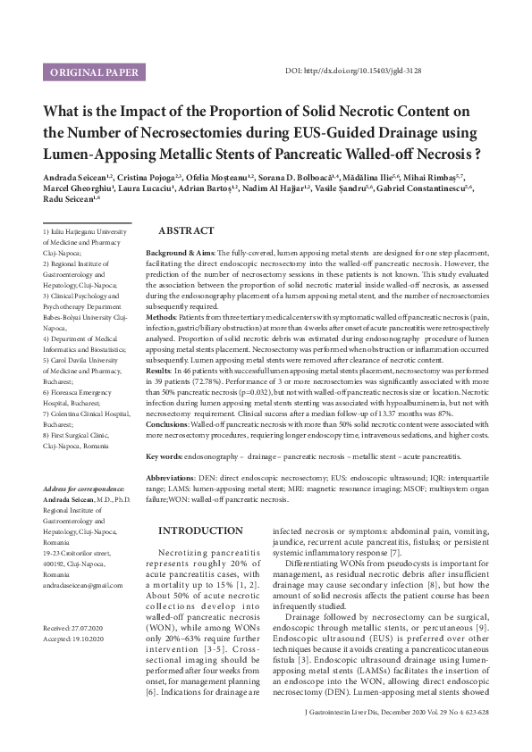 (PDF) What is the Impact of the Proportion of Solid Necrotic Content on ...