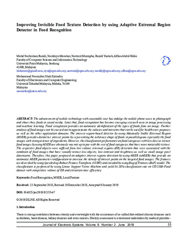 (PDF) Improving Invisible Food Texture Detection by using Adaptive ...