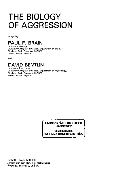 (PDF) The Biology of Aggression